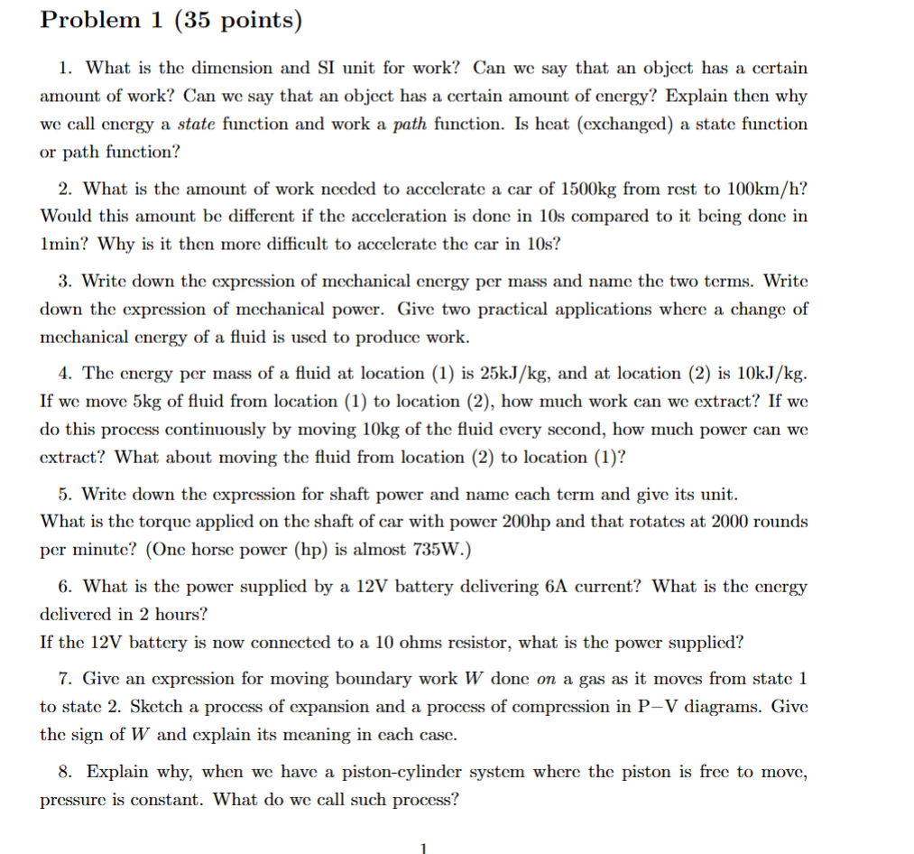 Problem 1 (35 ﻿points)1. ﻿What is the dimension and | Chegg.com