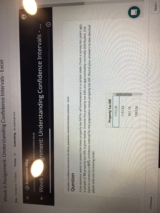 Solved Week 6 Assignment: Understanding Confidence Intervals | Chegg.com