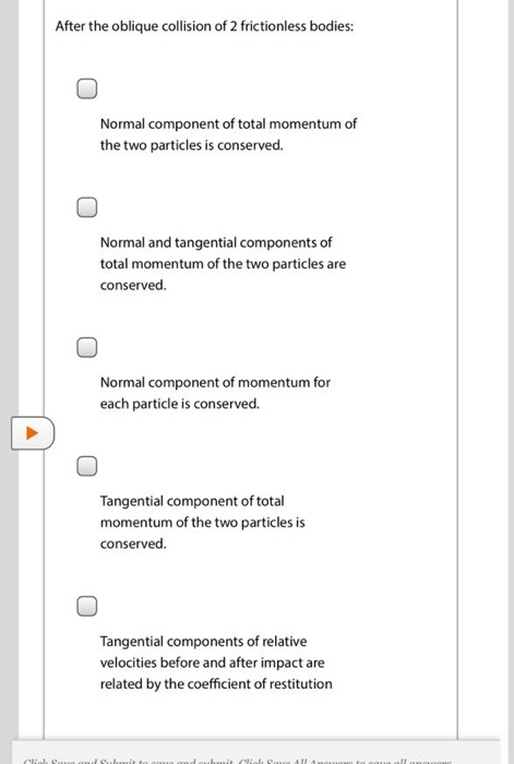 Solved After the oblique collision of 2 frictionless bodies: | Chegg.com