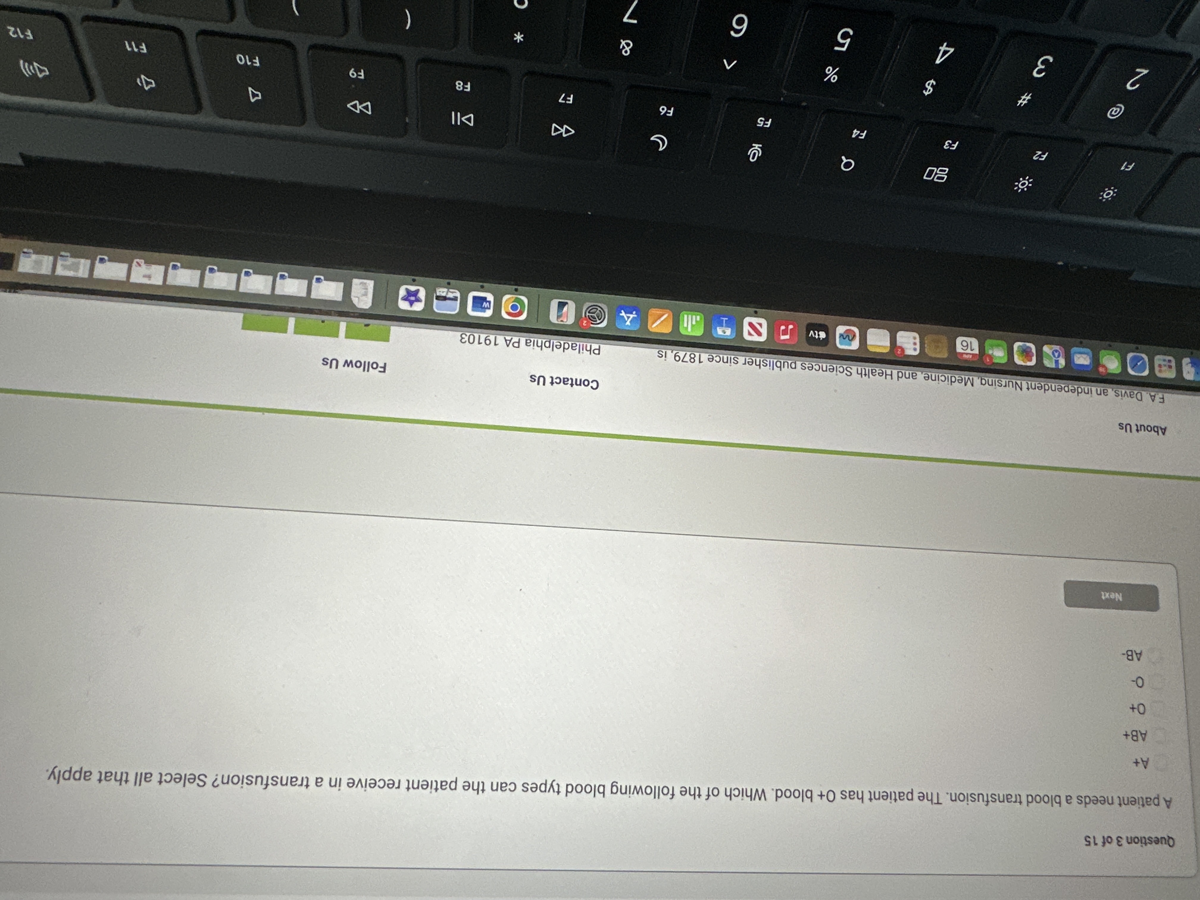 Solved Question 3 ﻿of 15A patient needs a blood transfusion. | Chegg.com