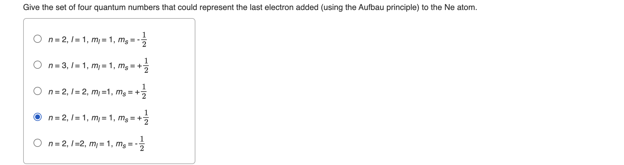 Solved Give the set of ﻿four quantum numbers that could | Chegg.com