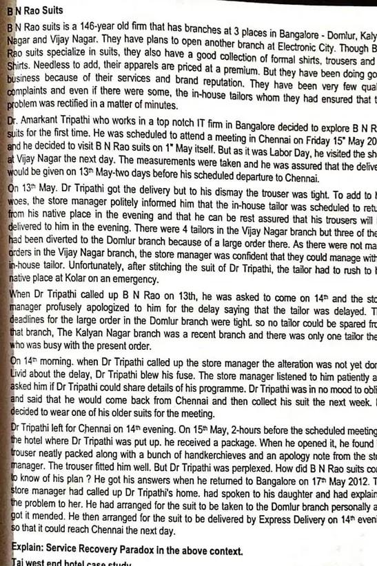 Solved BN Rao Suits B N Rao suits is a 146-year old firm | Chegg.com