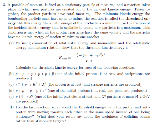 A particle of mass m1 ﻿is fired at a stationary | Chegg.com
