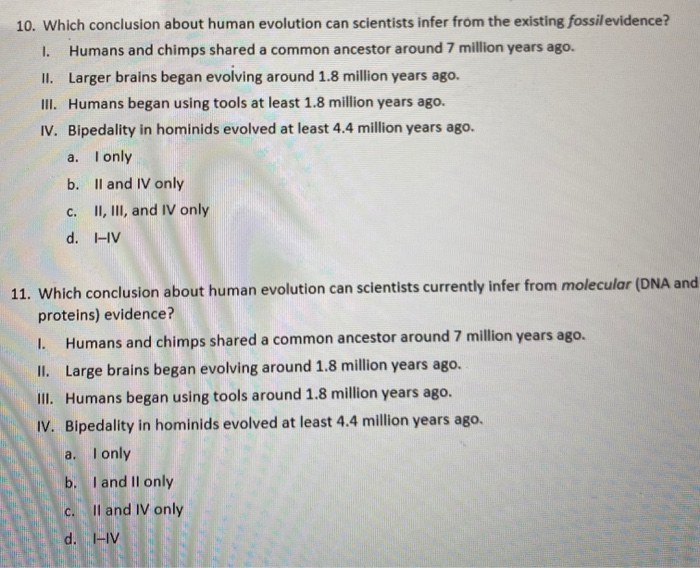 Solved which conclusion about human evolution can scientists | Chegg.com