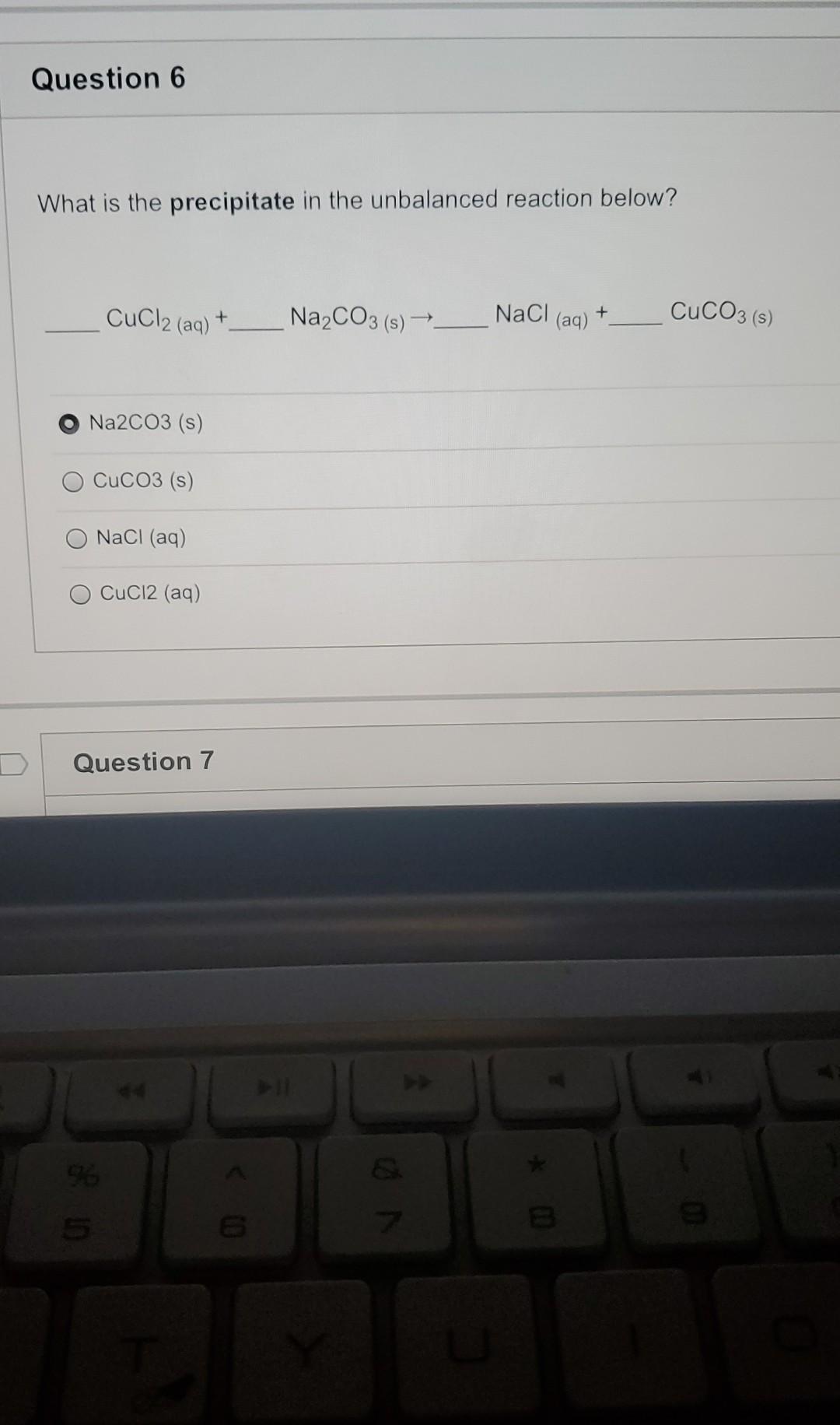 Solved What is the precipitate in the unbalanced reaction | Chegg.com