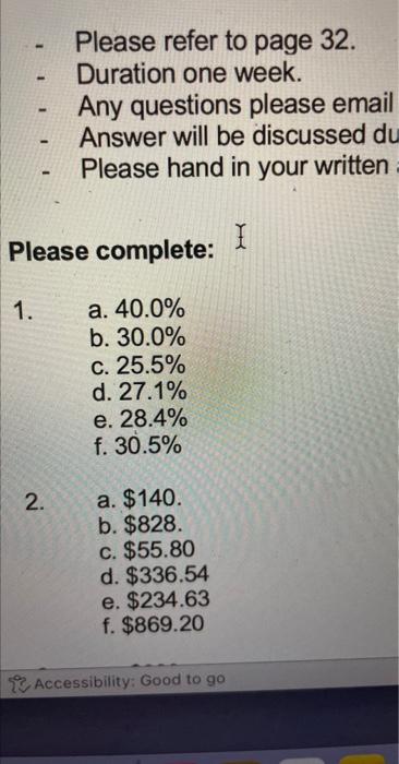 - Please refer to page 32. - Duration one week. - Any | Chegg.com