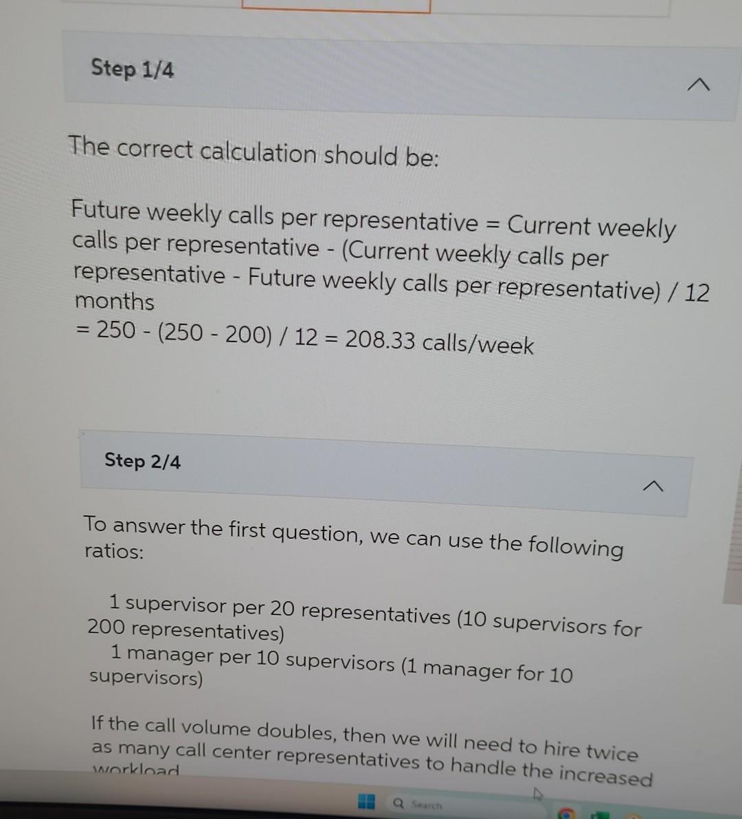 Solved Workforce Planning Exercise \#1 - Call Center | Chegg.com
