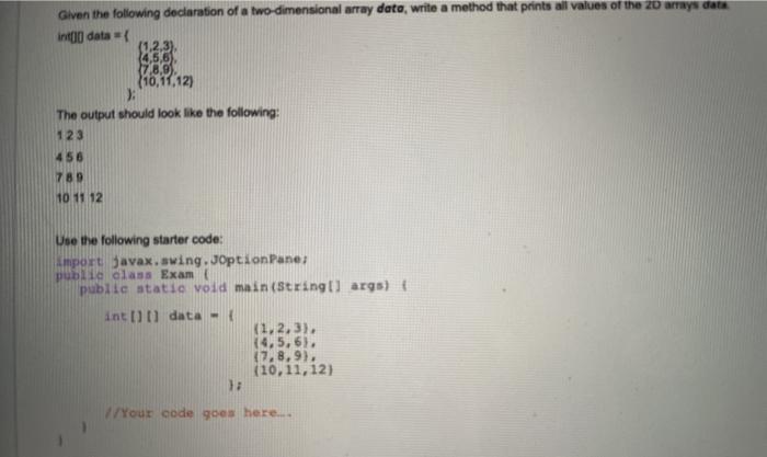 Solved Given the following declaration of a two-dimensional | Chegg.com