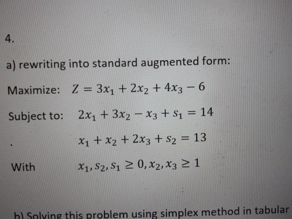 augmented form is the conversion of given equations | Chegg.com