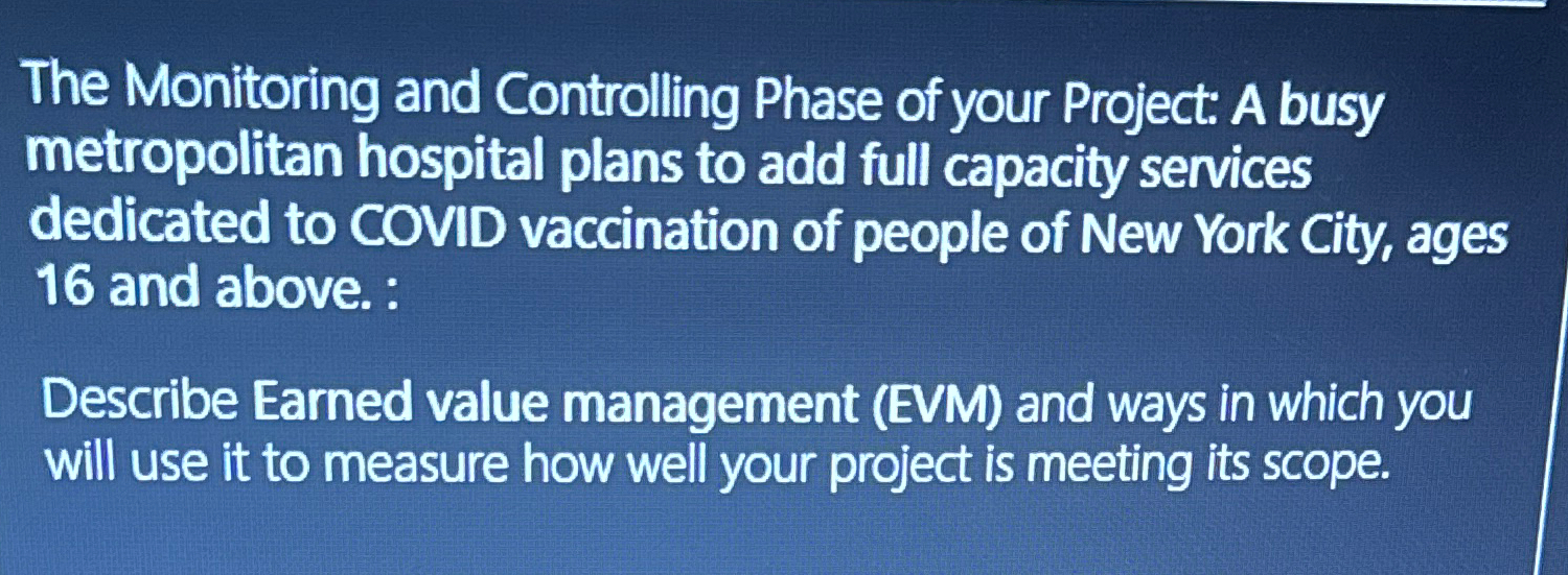 Solved The Monitoring and Controlling Phase of your Project: | Chegg.com