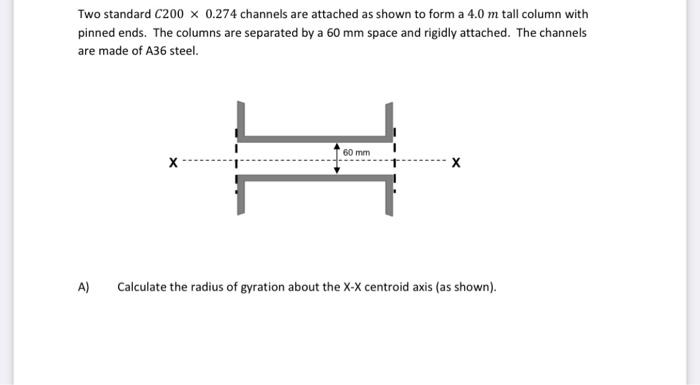 Solved Two standard C200 × 0.274 channels are attached as | Chegg.com