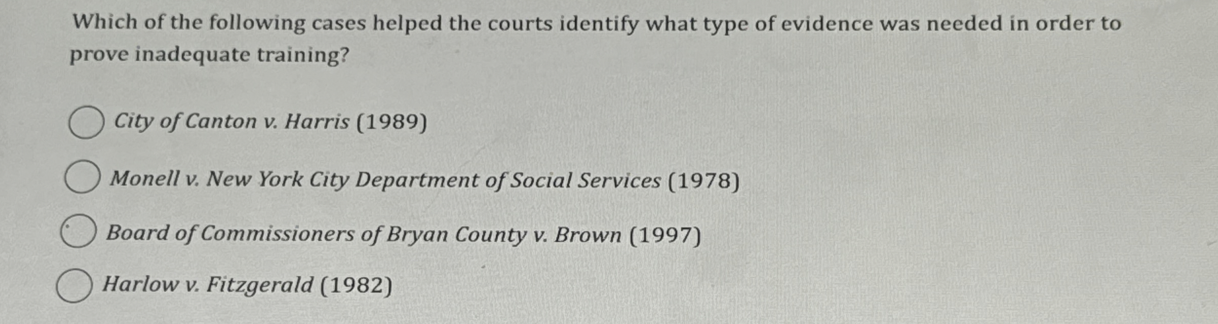 Solved Which of the following cases helped the courts | Chegg.com