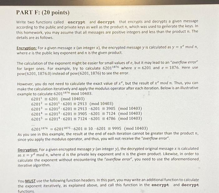 Solved PART D: (10 points) Write a function called | Chegg.com