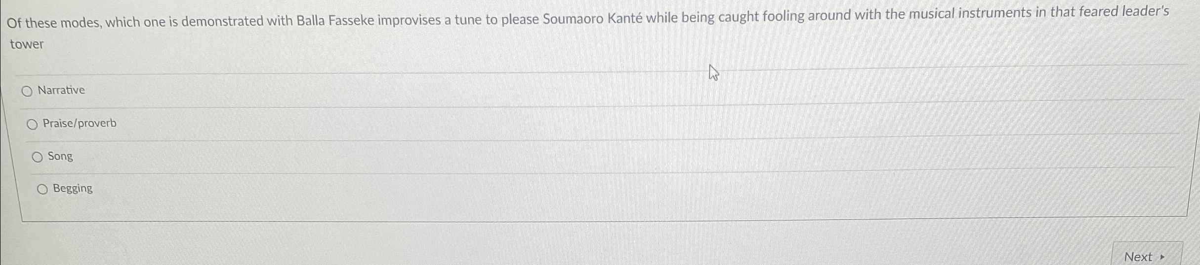 Solved Of these modes, which one is demonstrated with Balla | Chegg.com