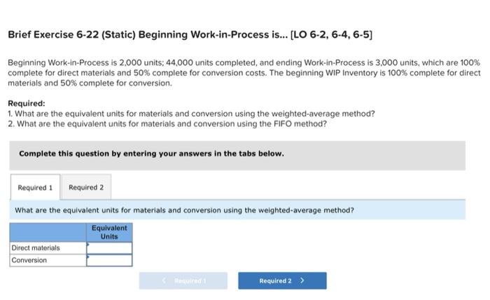 Solved Brief Exercise 6-22 (Static) Beginning | Chegg.com
