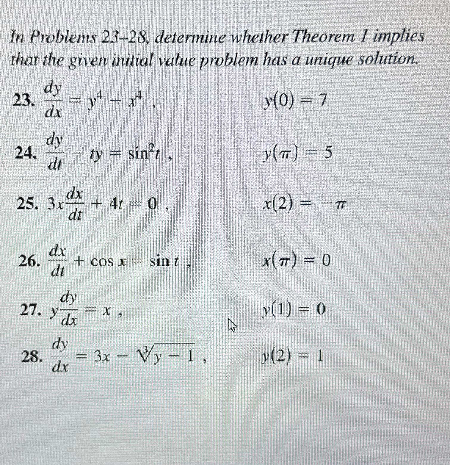 Only 28 please!n Problems 23-28, determine whether | Chegg.com Only 28 please!n Problems 23-28, determine whether | Chegg.com