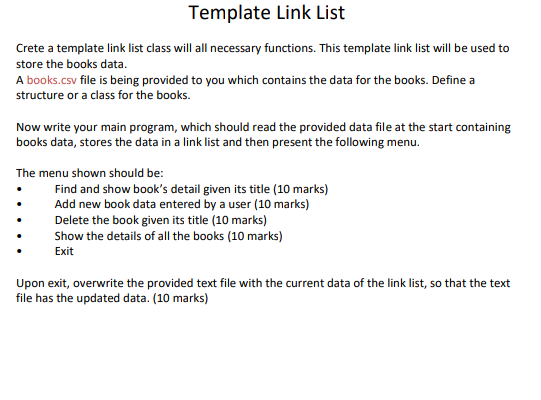 Solved write a c++ program and here is books.cvs screen shot | Chegg.com