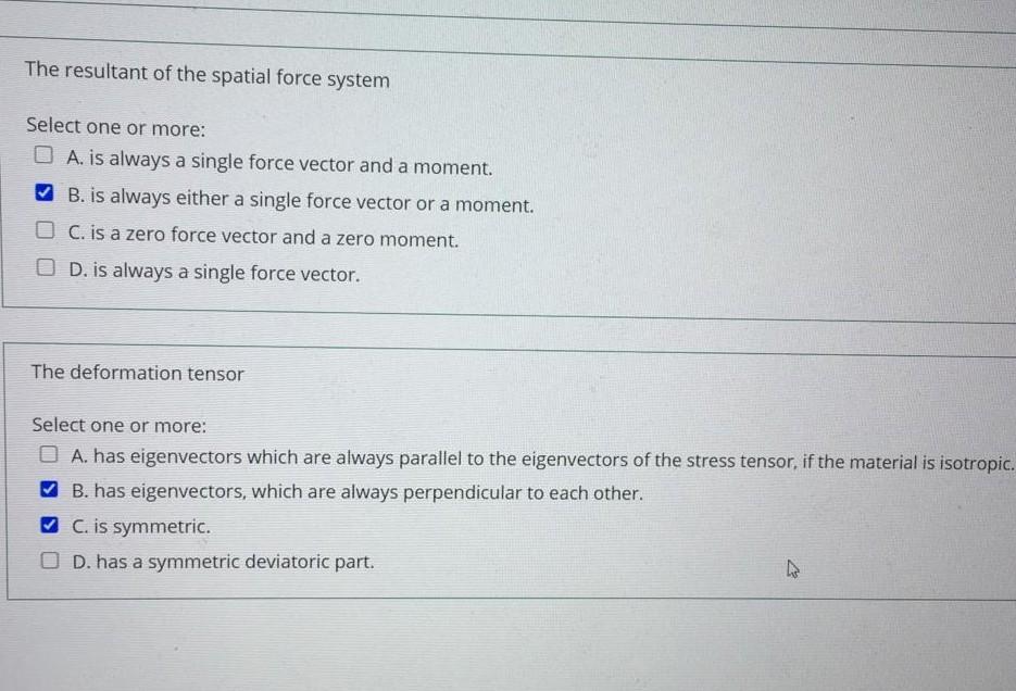 Solved The resultant of the spatial force system Select one | Chegg.com