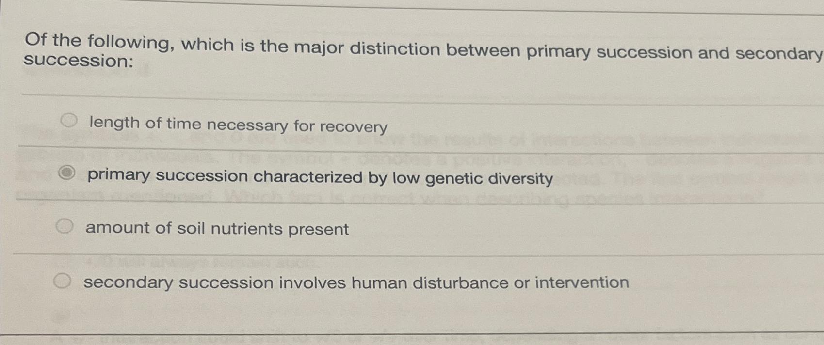Solved Of the following, which is the major distinction | Chegg.com