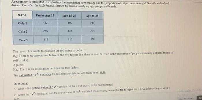 Solved A researcher is interested in evaluating the | Chegg.com