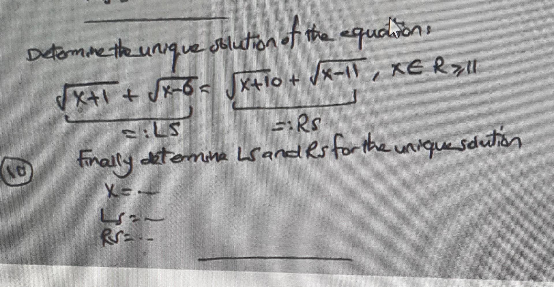 [Solved]: Determine the unique solution of the equalion