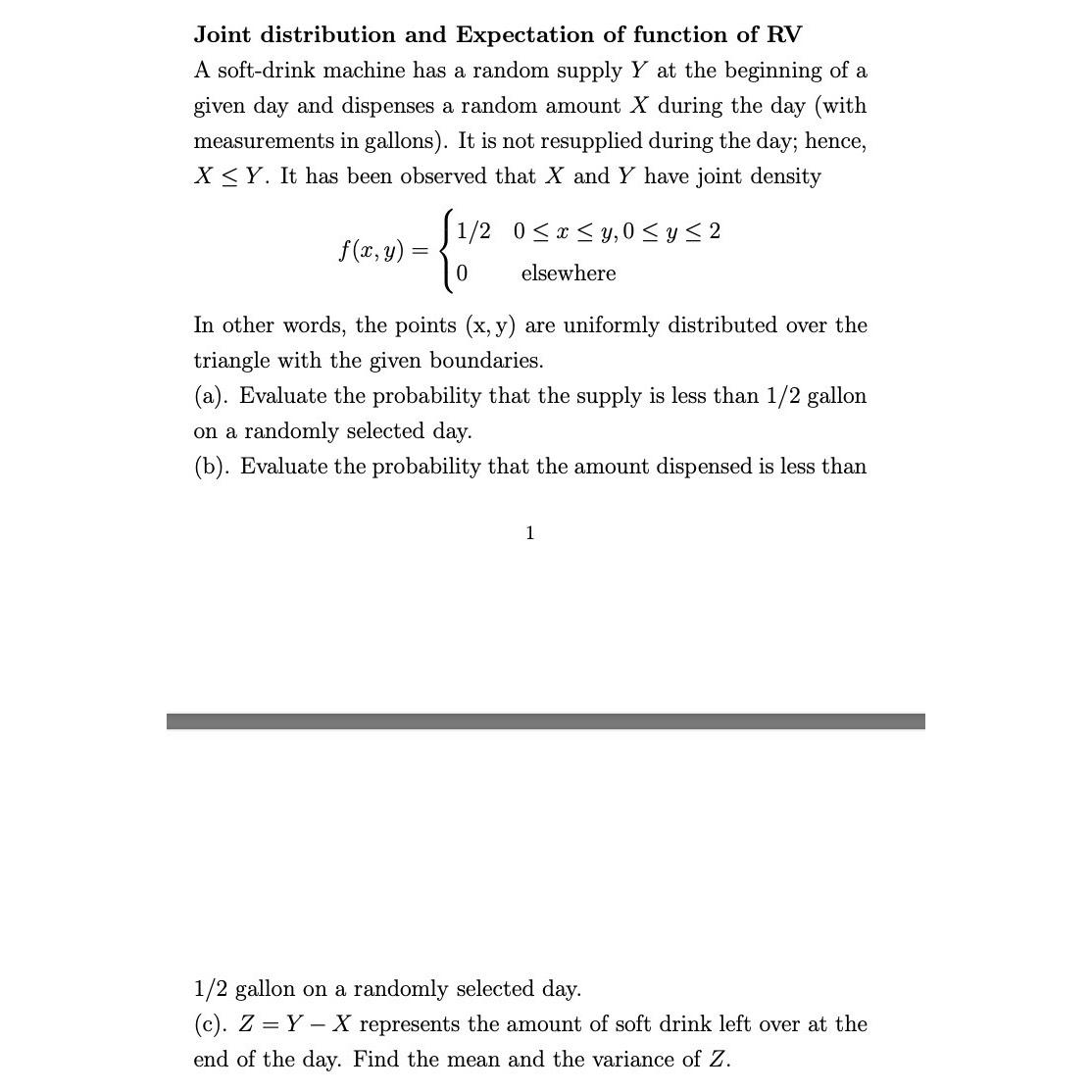 Solved Joint distribution and Expectation of function of RV | Chegg.com