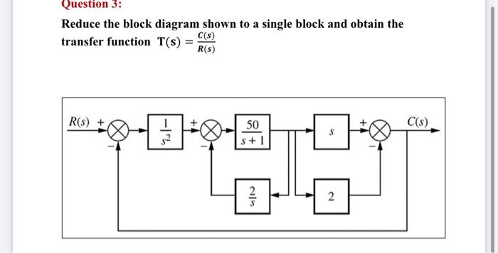Solved Reduce the block diagram shown to a single block and | Chegg.com
