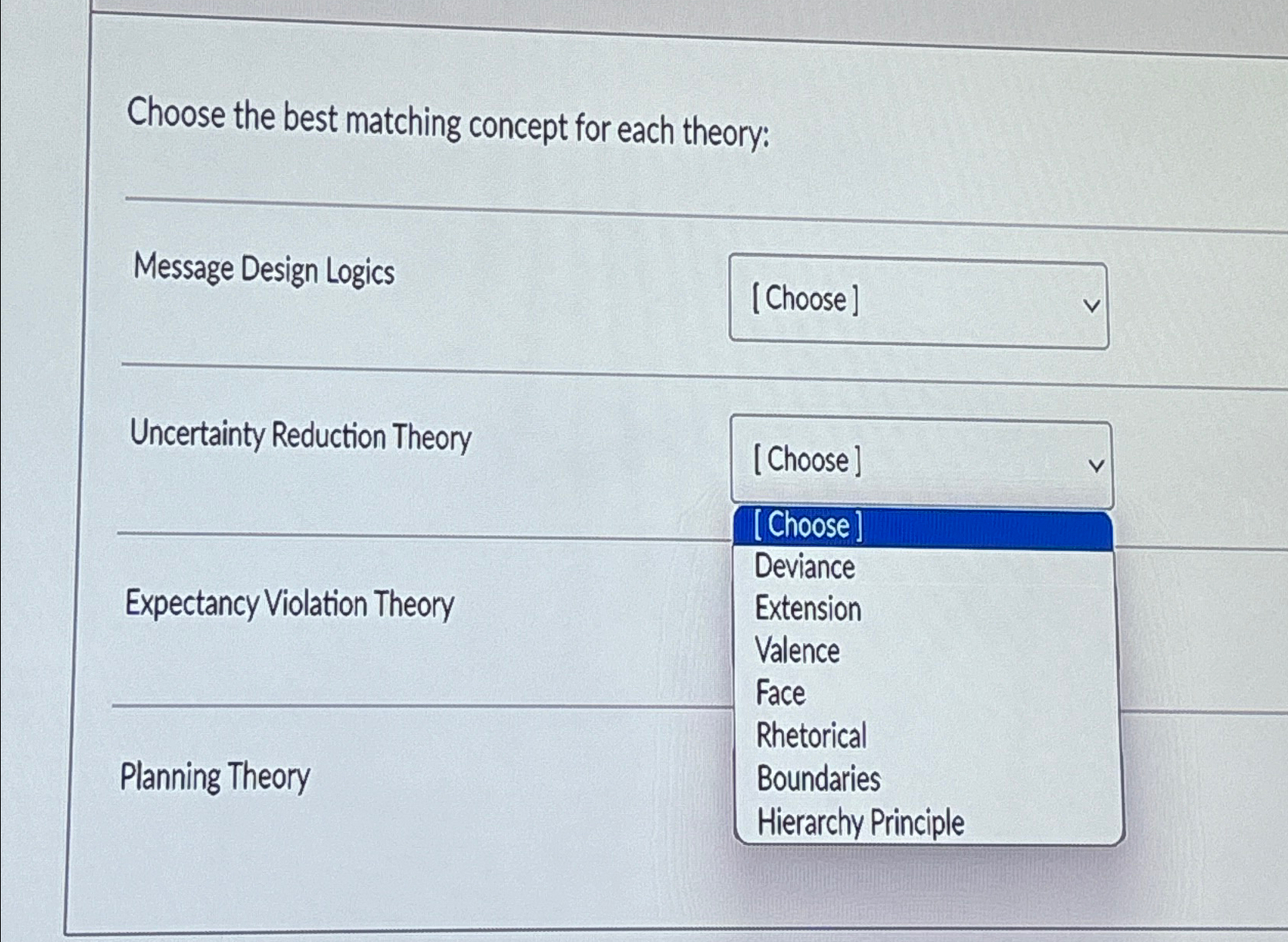 Solved Choose the best matching concept for each | Chegg.com