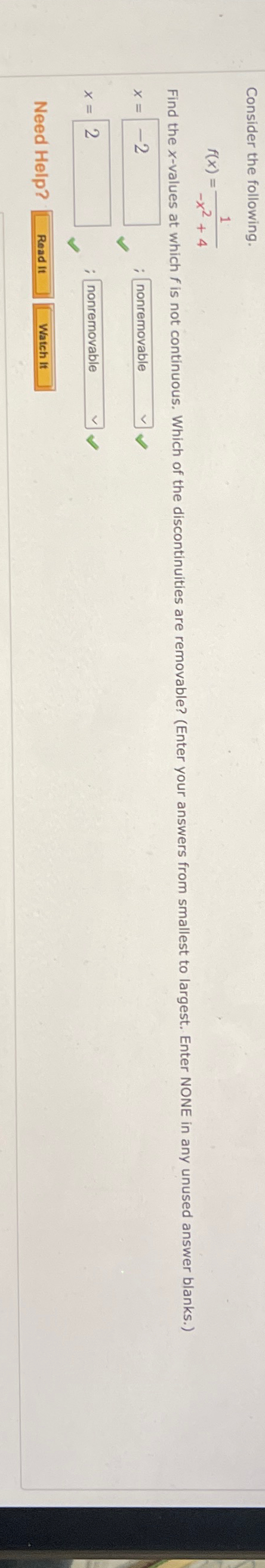 Solved Consider the following.f(x)=1-x2+4Find the x-values | Chegg.com