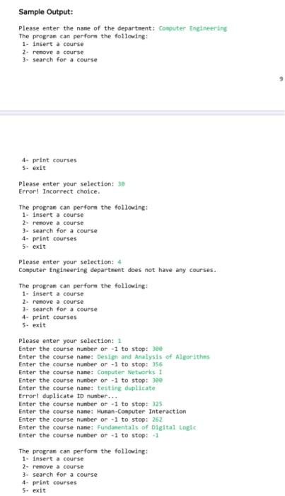 Solved Sample Output: Please enter the name of the | Chegg.com