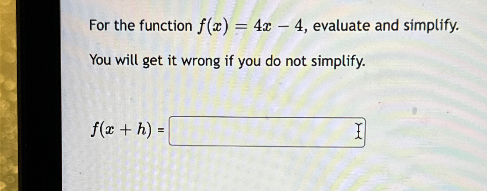 Solved For the function f(x)=4x-4, ﻿evaluate and | Chegg.com