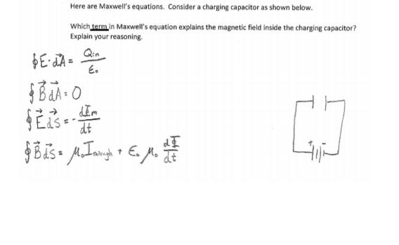 Solved Here are Maxwell's equations. Consider a charging | Chegg.com