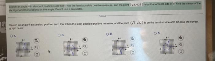 Solved earSketch an angle in standard position such that has | Chegg.com
