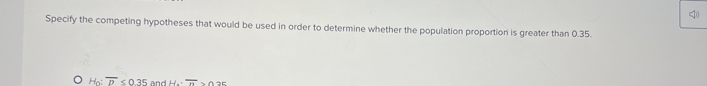 Solved Specify the competing hypotheses that would be used | Chegg.com