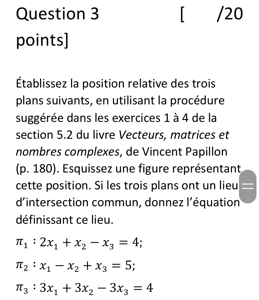 Solved Question 3/20points]Établissez la position relative | Chegg.com
