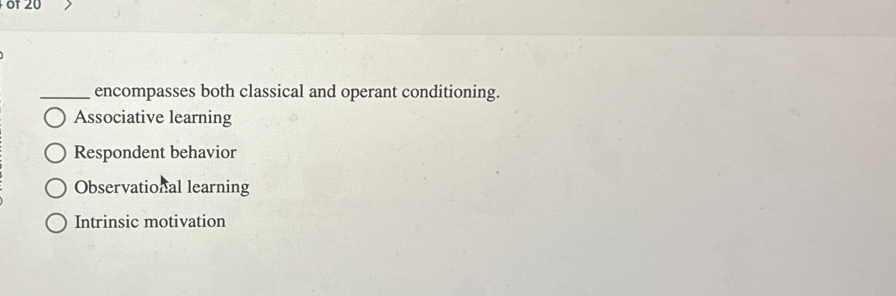 Solved q, ﻿encompasses both classical and operant | Chegg.com