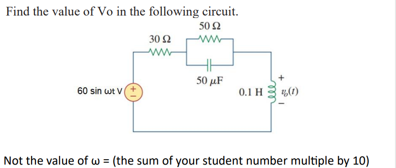 Solved Find the value of Vo in the following circuit.Not the | Chegg.com