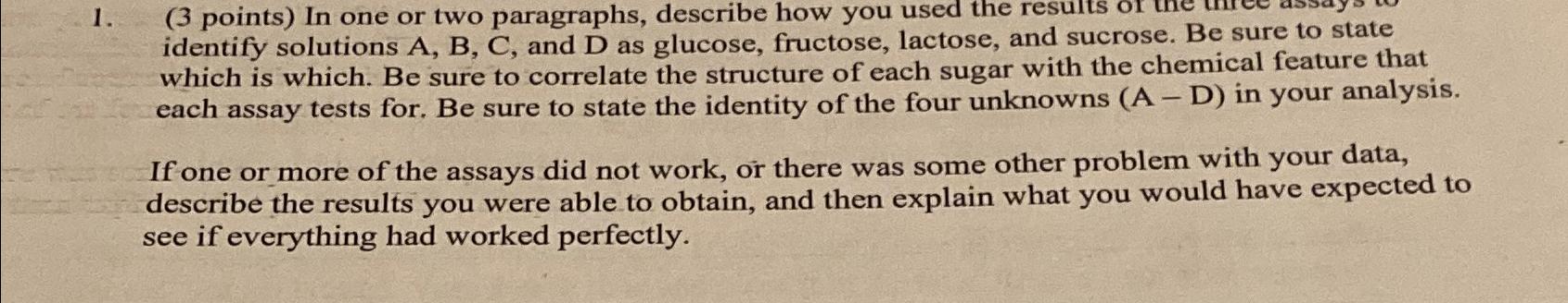 Solved (3 ﻿points) ﻿In one or two paragraphs, describe how | Chegg.com