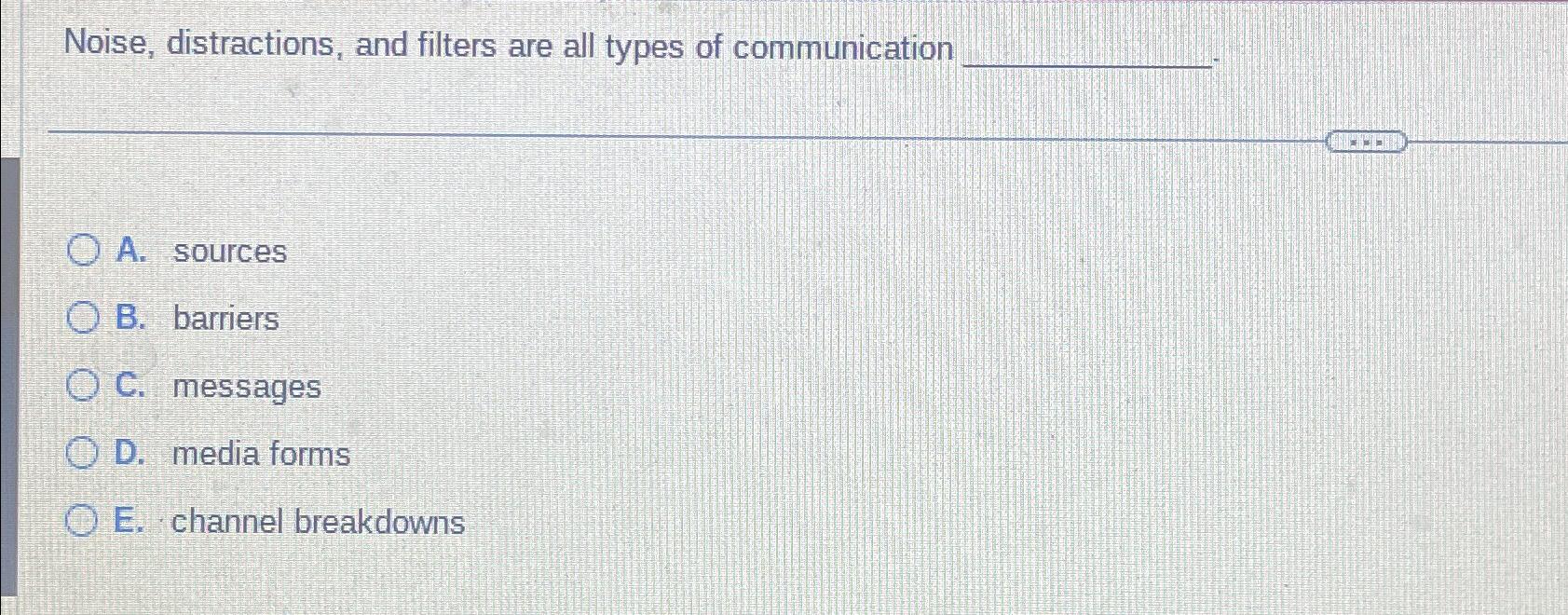 Solved Noise, distractions, and filters are all types of | Chegg.com