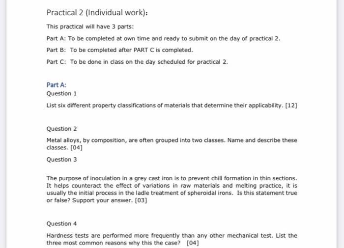 Solved Practical 2 (Individual work): This practical will | Chegg.com