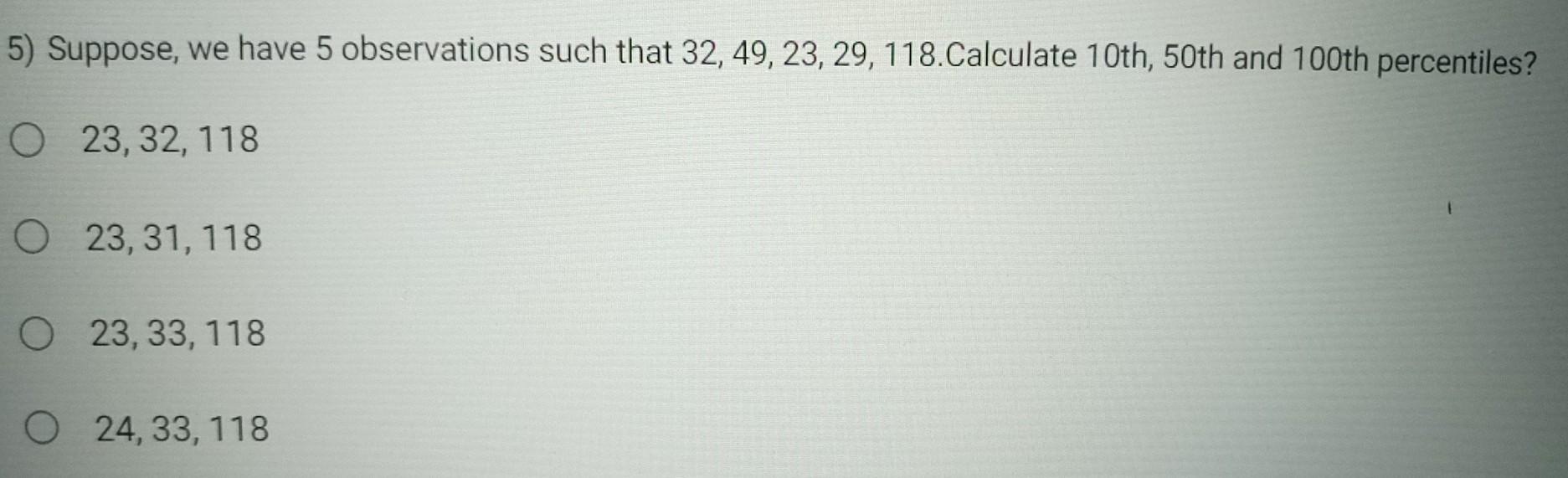 Solved 5) Suppose, we have 5 observations such that | Chegg.com