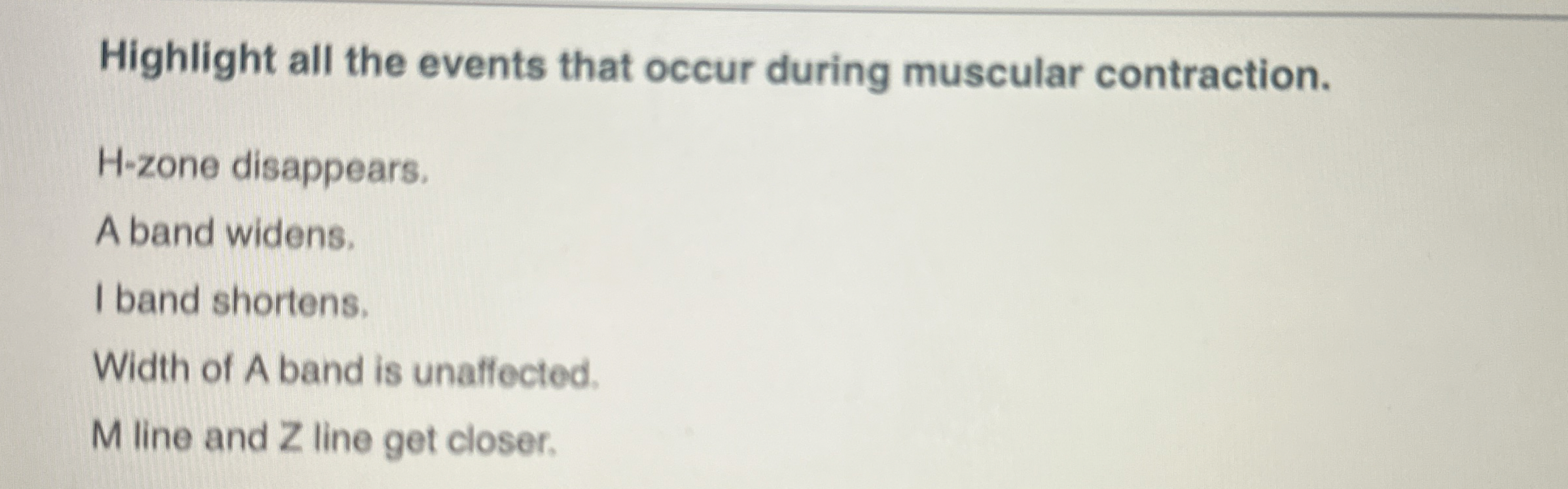 Solved Highlight all the events that occur during muscular | Chegg.com