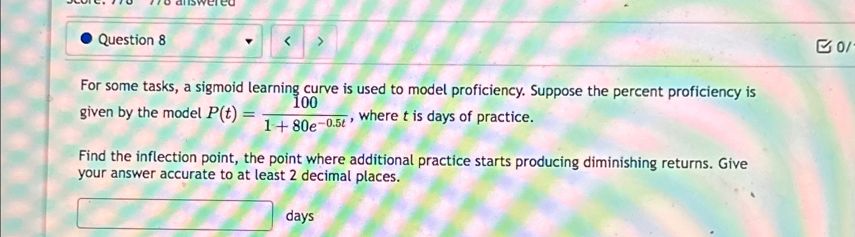 Solved Question 8For some tasks, a sigmoid learning curve is | Chegg.com
