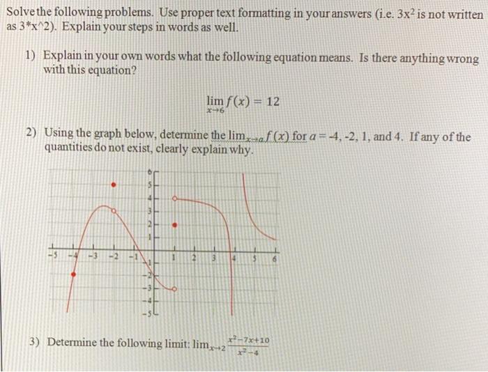 Solved Solve the following problems. Use proper text | Chegg.com