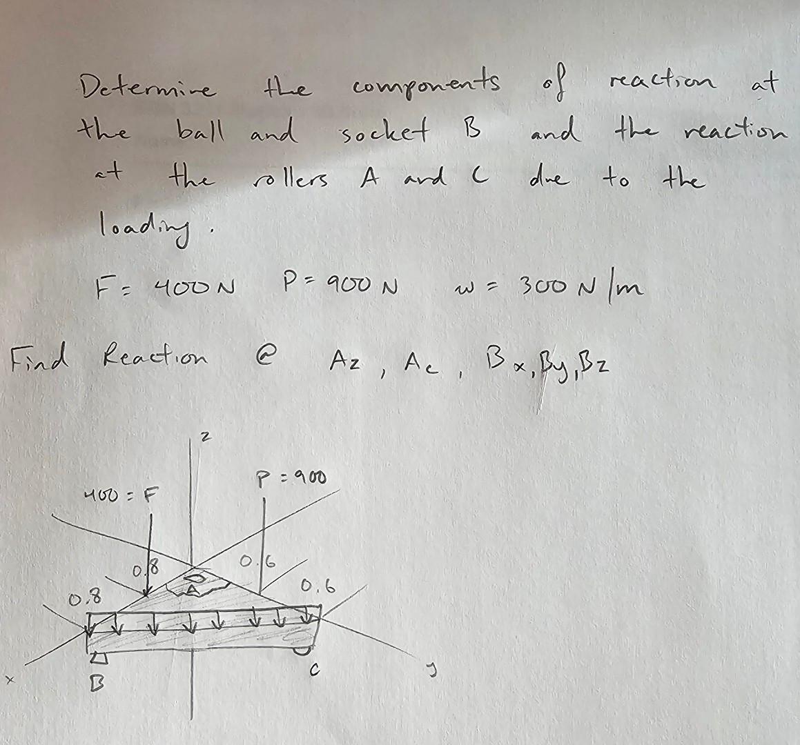 determine the components of the reaction at the ball | Chegg.com