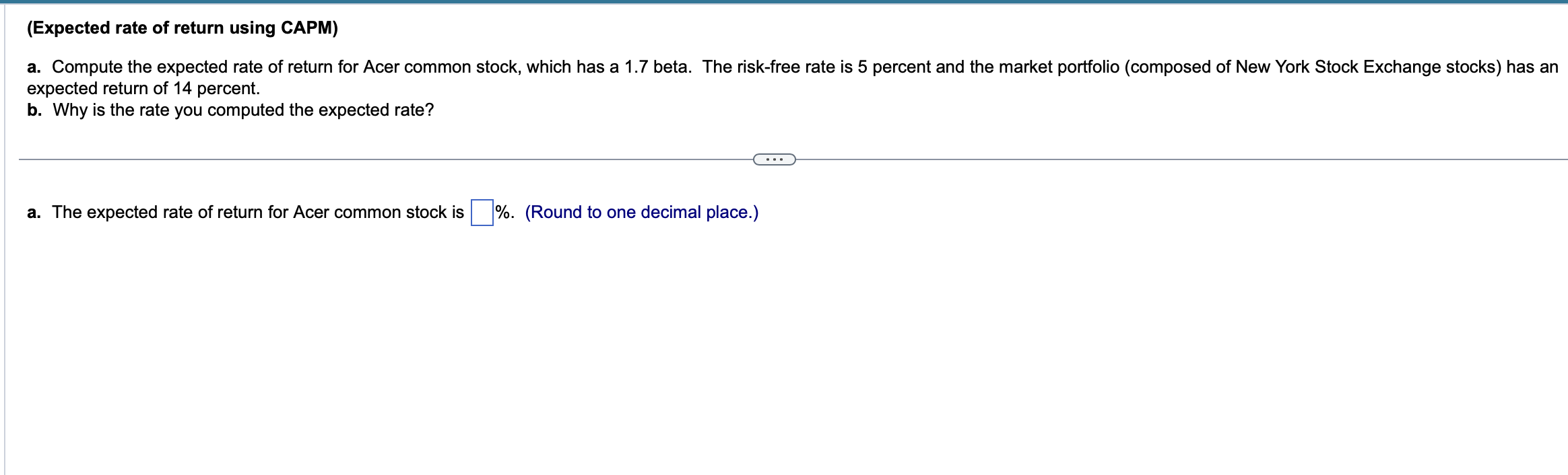 Solved (Expected rate of return using CAPM)a. ﻿Compute the | Chegg.com