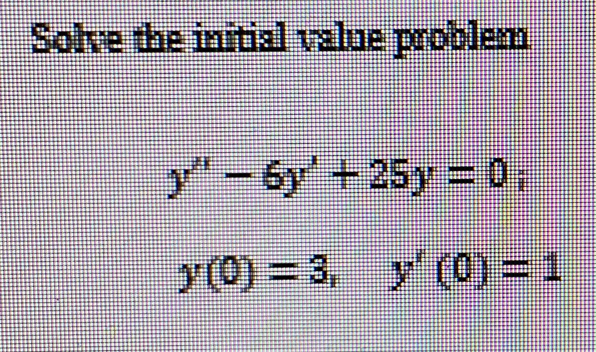 Solved Solve the initial value | Chegg.com