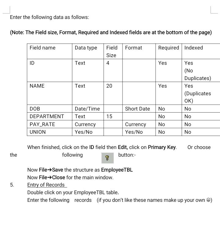 Solved Tutorial 1: Creating a new datafile 1. Load Access by | Chegg.com