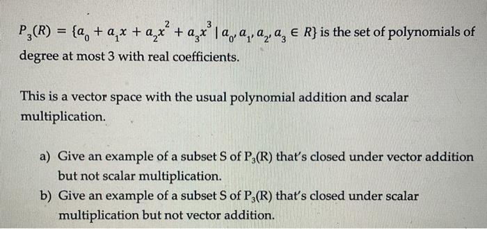Solved Give examples of subsets with the following | Chegg.com