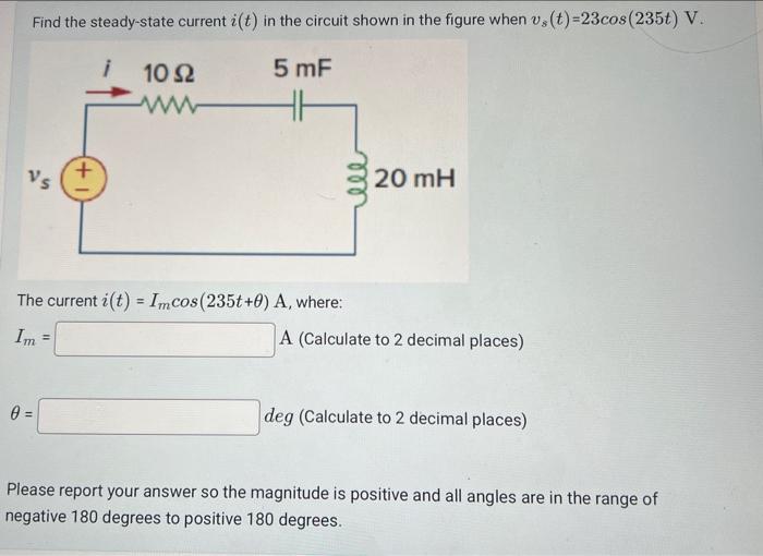 Solved Find the steady-state current i(t) in the circuit | Chegg.com